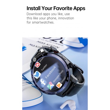 DrPhone SW12 Instinct - 4G LTE Smartwatch Mannen - Android 7.1 met 3GB Ram 32B Opslag - GPS ...