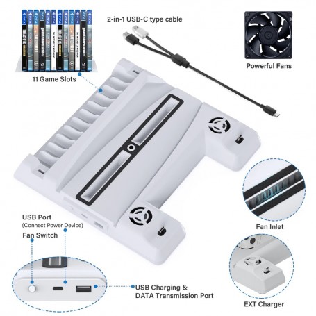 DrPhone DPS3 - Oplaadstation voor de PS5 DISK / Digitale Versie ...