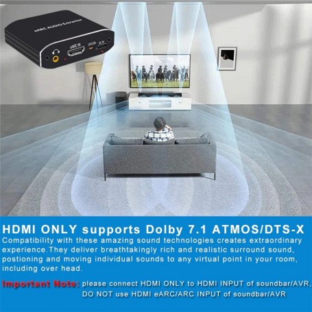 DrPhone eArc Lite - 192Khz HDMI Audio eArc Extractor 7.1CH Atmos ...