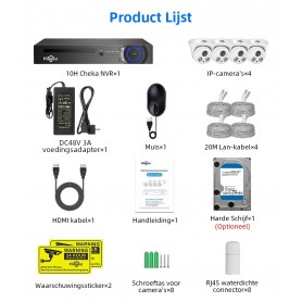 DrPhone NVRC3 – NVR Camera Systeem - 4MP Full HD 1080P – 1TB Opslag ...